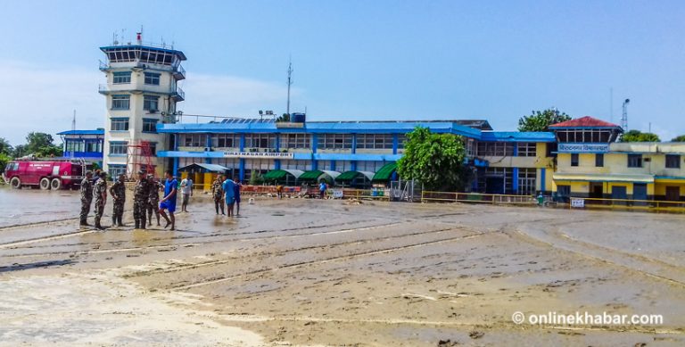 Here's how Biratnagar Airport is being cleaned after floods ...