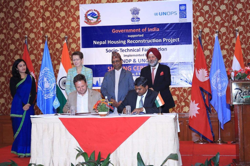India, UNDP sign agreement to reconstruct of 50,000 houses in Gorkha ...