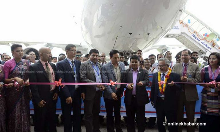 Nepal national flag carrier's first wide body aircraft lands in ...