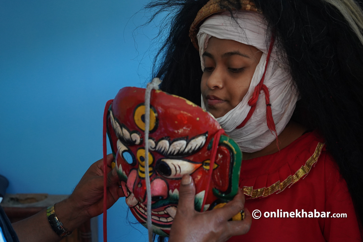 Following Milpu Lakhe lady in Tokha: Change behind the mask